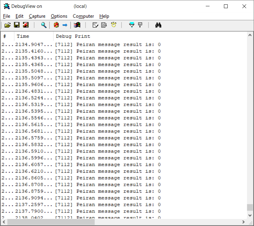igdumdim64.dll is spamming Windows log via OutputDebugString: " Peiran message result is: 0 ...