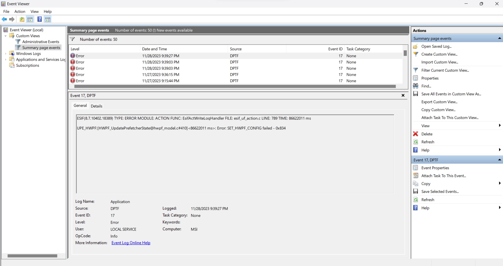 Re:Intel Dynamic Tuning question - dptf error id 17 - Intel Community