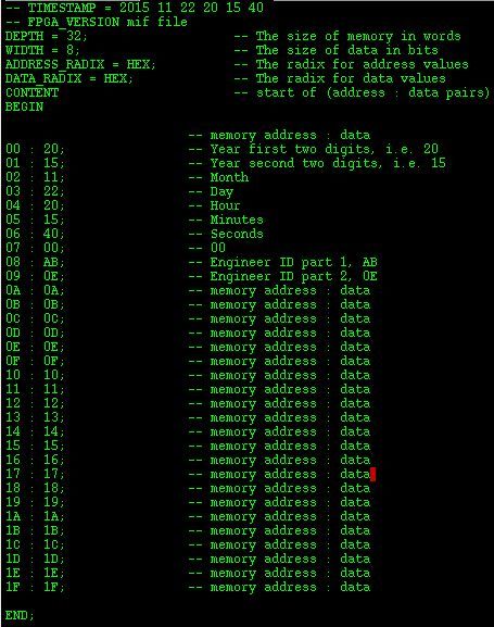 Creating Altera Fpga Version Using A Rom Mif File And Tcl Scripting 4804