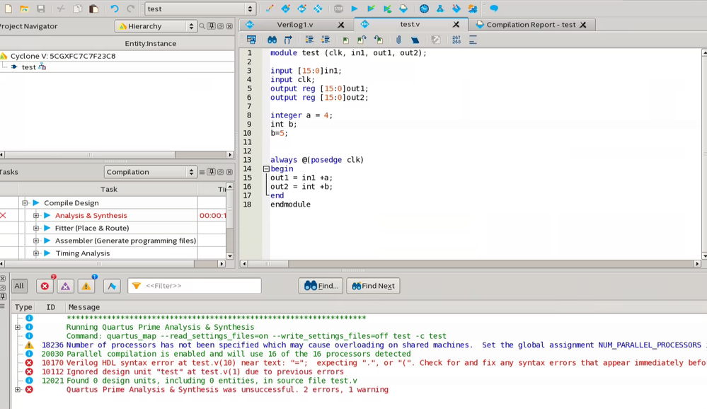 Stuck on the error: Verilog HDL Defparam Statement error at : value for ... Stuck on the error: Verilog HDL Defparam Statement error at : value for ...