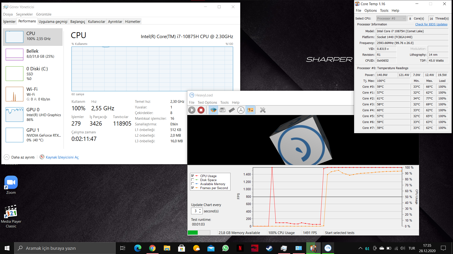 Solved: Intel Core i7 10875h cpu works below 1GHz all the time. - Intel ...