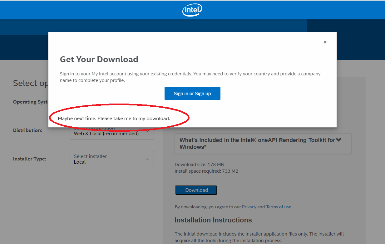 Can you please repair the oneAPI Rendering Toolkit download link ...