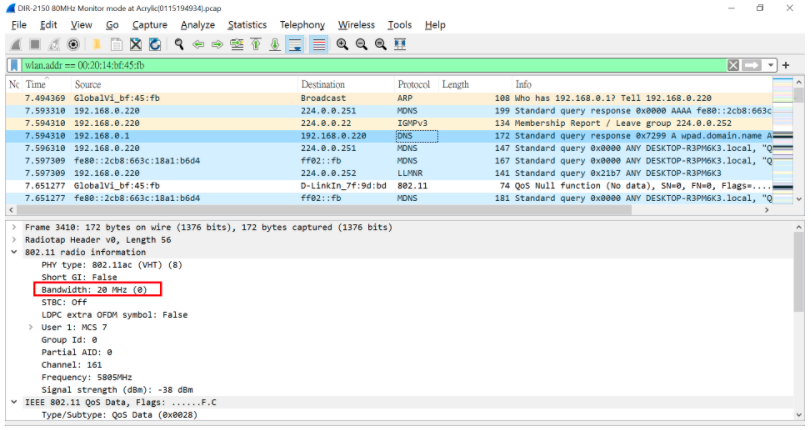 Wifi AX201 Lock Wifi Interface to 173.3Mbps (Channel Width 20MHz only) - Intel Communities