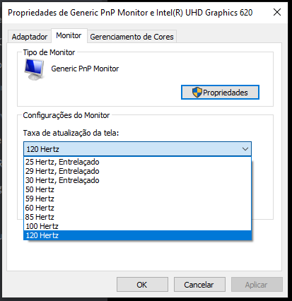 144Hz monitor capped @ 120Hz - Intel UHD Graphics 620 - Intel Community