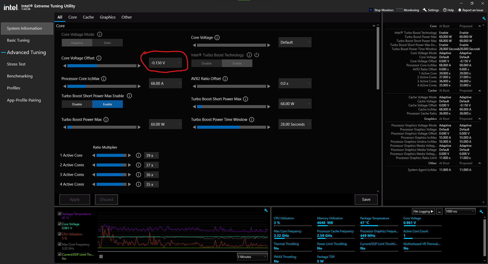 Current/EDP limit throttling happens when switch between profiles in ...