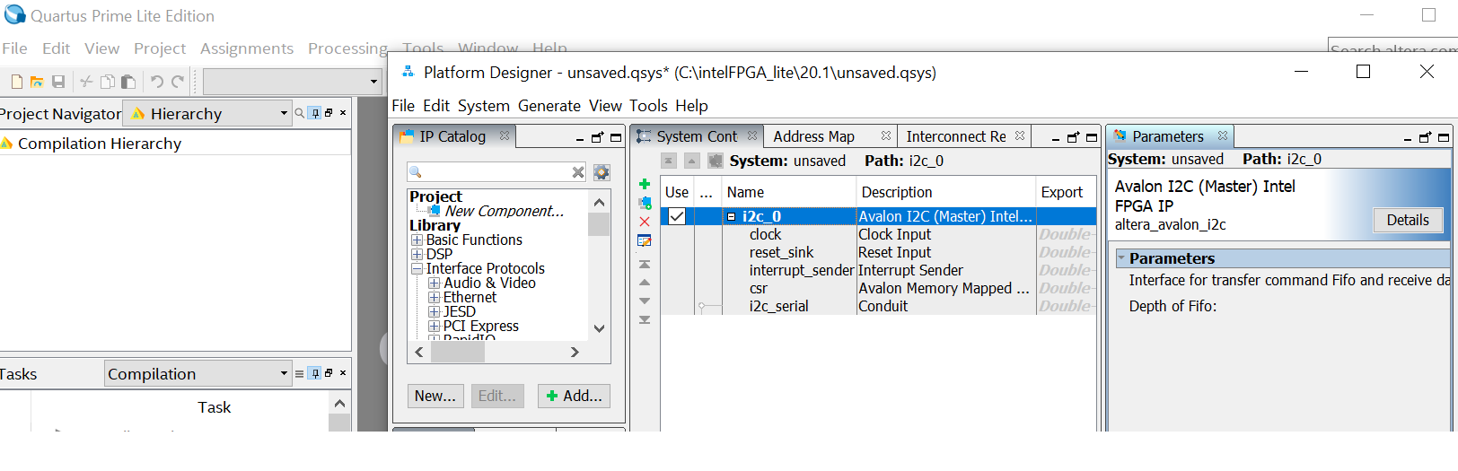 Intel FPGA Avalon I2C (Master) Core MISSING - Intel Community