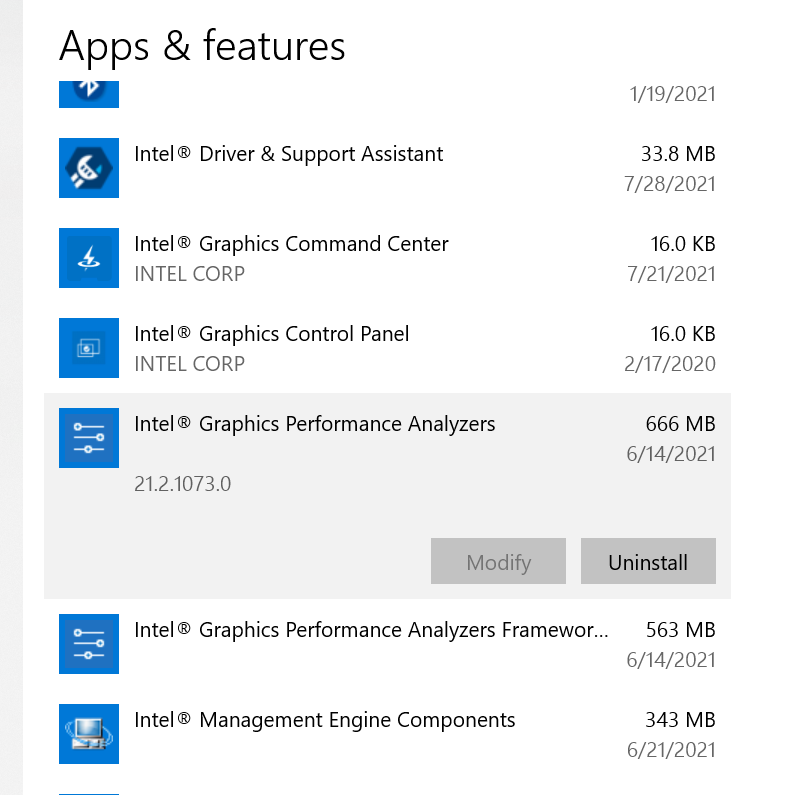 Solved: How to uninstall intel GPA? - Intel Community