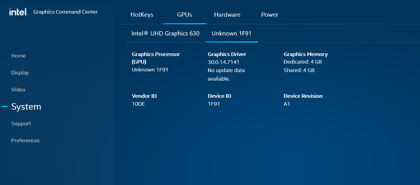 intel command graphics center cannot detect my discrete graphics card ...