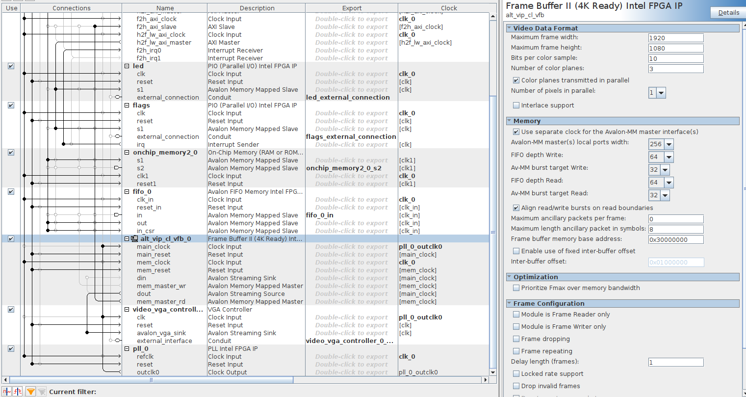 Cyclone V Frame Buffer II - problem with device Tree and with understanding the address map ...
