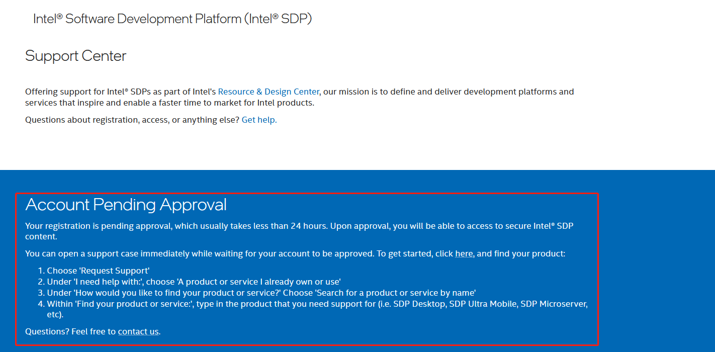 Why is my Intel SDP account waiting for approval? - Intel Community