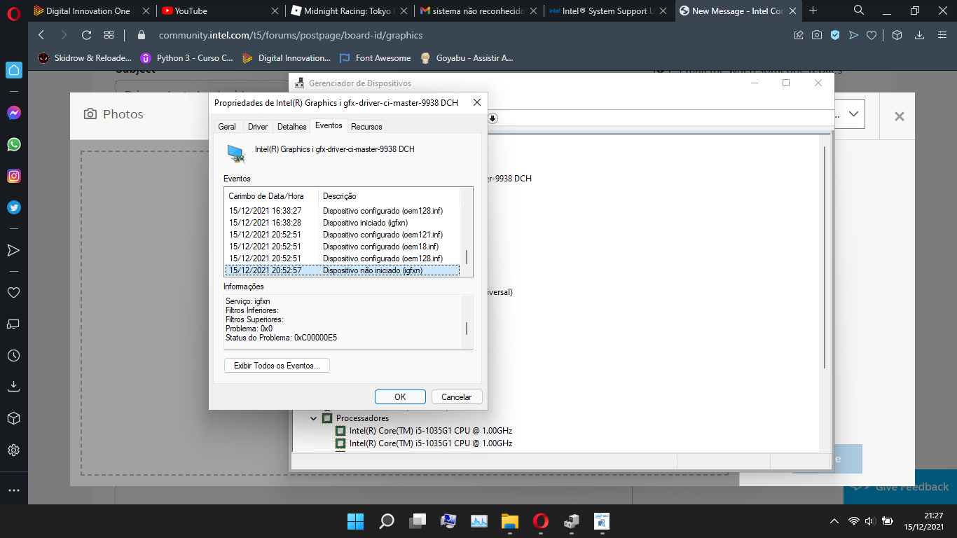 Driver adaptador de video - Intel Community