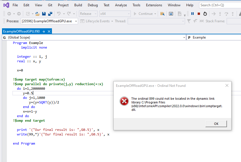 The ordinal 899 could not be located in the dynamic link library (see ...