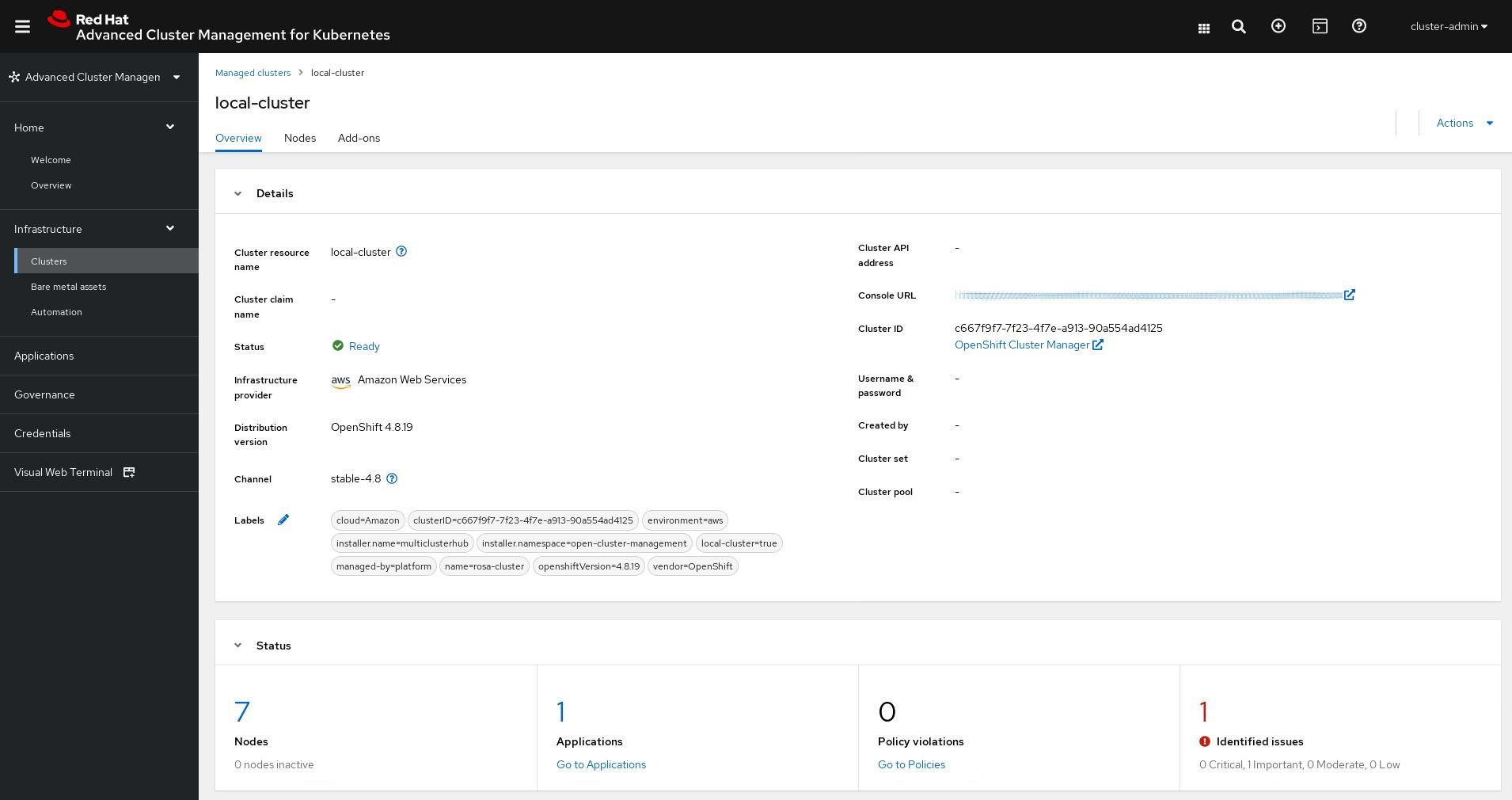 Using Red Hat Advanced Cluster Management (ACM) for Kubernetes