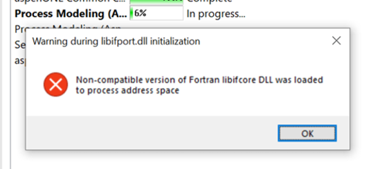 "Non compatible version of Fortran libifcore DLL was loaded to process address space" - Intel ...