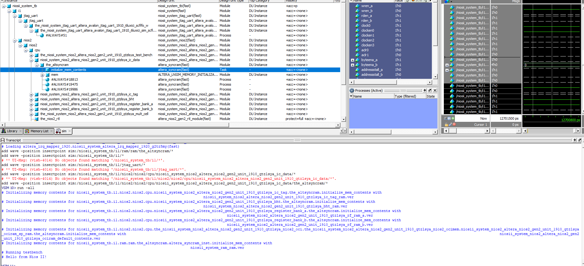 Solved: Nios II simulation with Questa - Intel Community