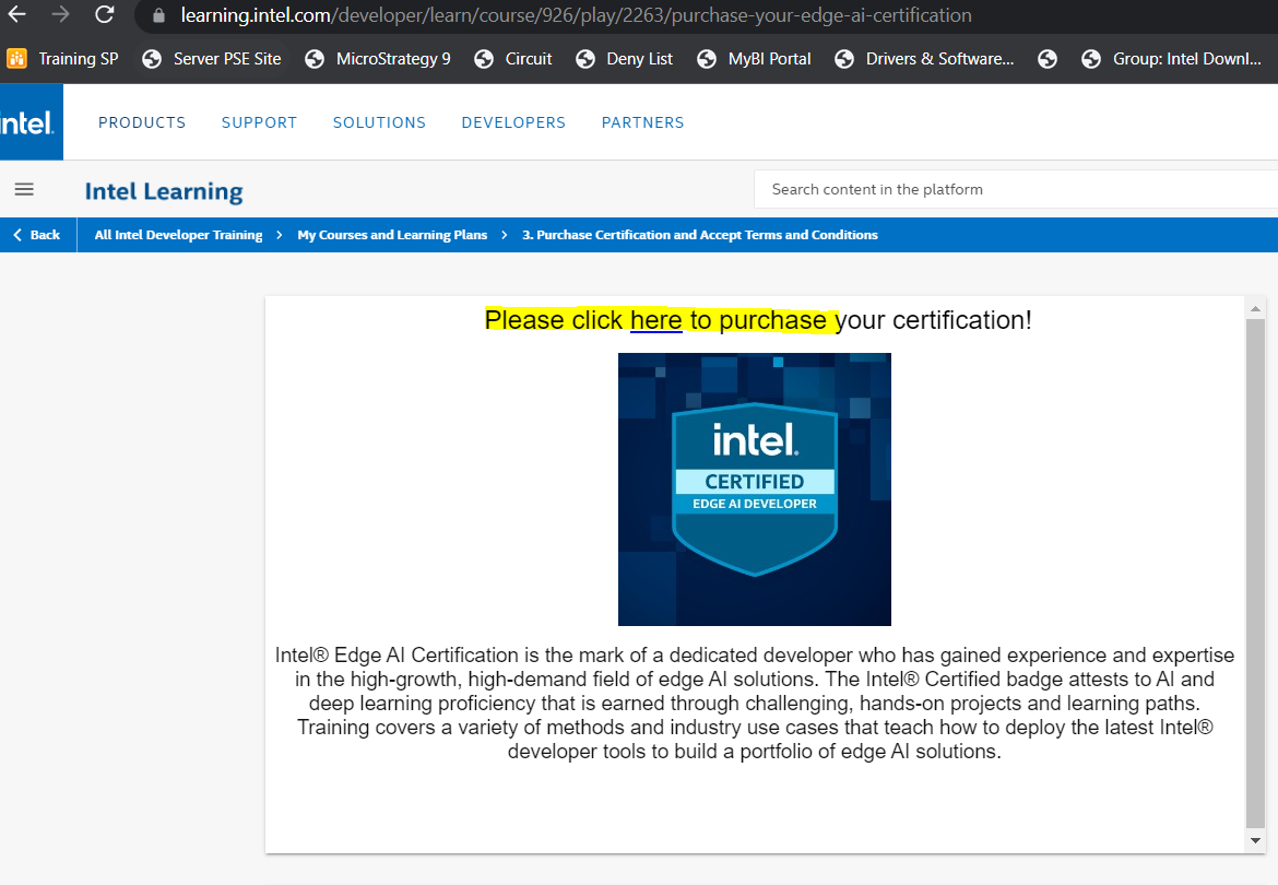Solved: Intel AI Edge Certification - Intel Community