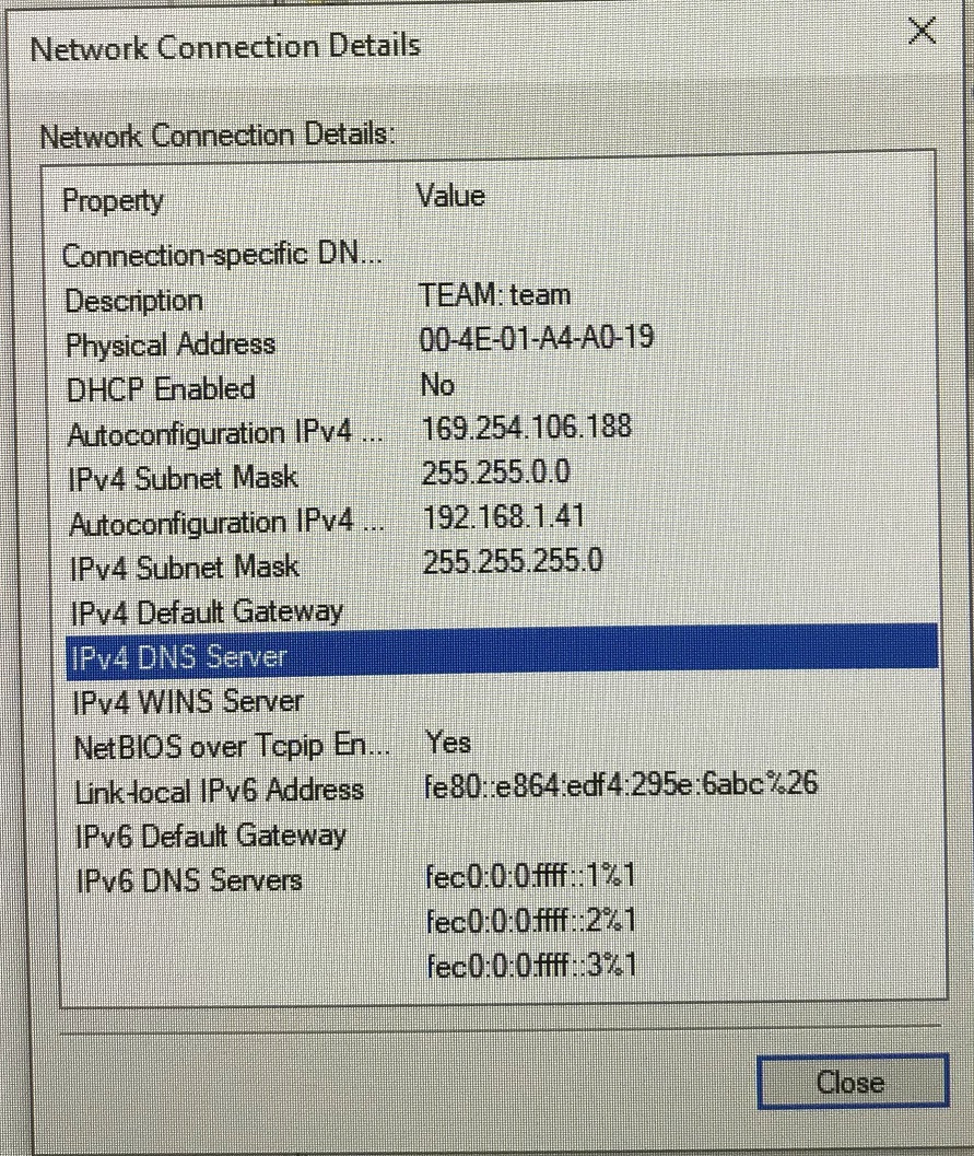 Using ANS to form a Team of two Intel NICs doesn't seem to work - Intel ...