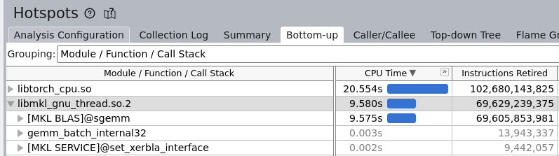VTune Hotspot/uarch exploration showing different Module-Function name on Bottom-up - Intel ...