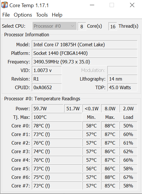 TDP - i7 10875H - Intel Community