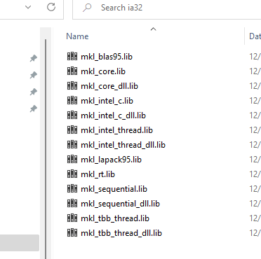 Missing mkl_intel_s.lib in 32-bit MKL install, maybe? - Intel Community