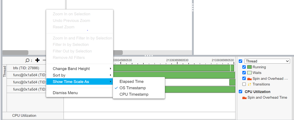 Understand The Cpu Timestamp And Os Timestamp In Bottom Up And Top Down Tabs Of The Profiler 