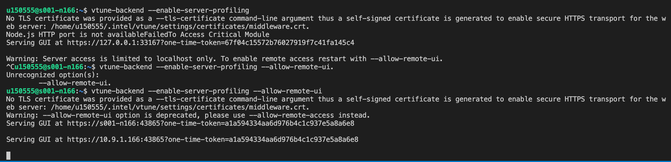 unable to connect to intel vtune server on Devcloud - Intel Community