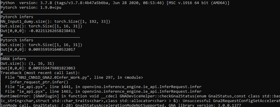 GNA Plugin: Inferring CNN1D with device GNA2.0 does not work - Intel ...