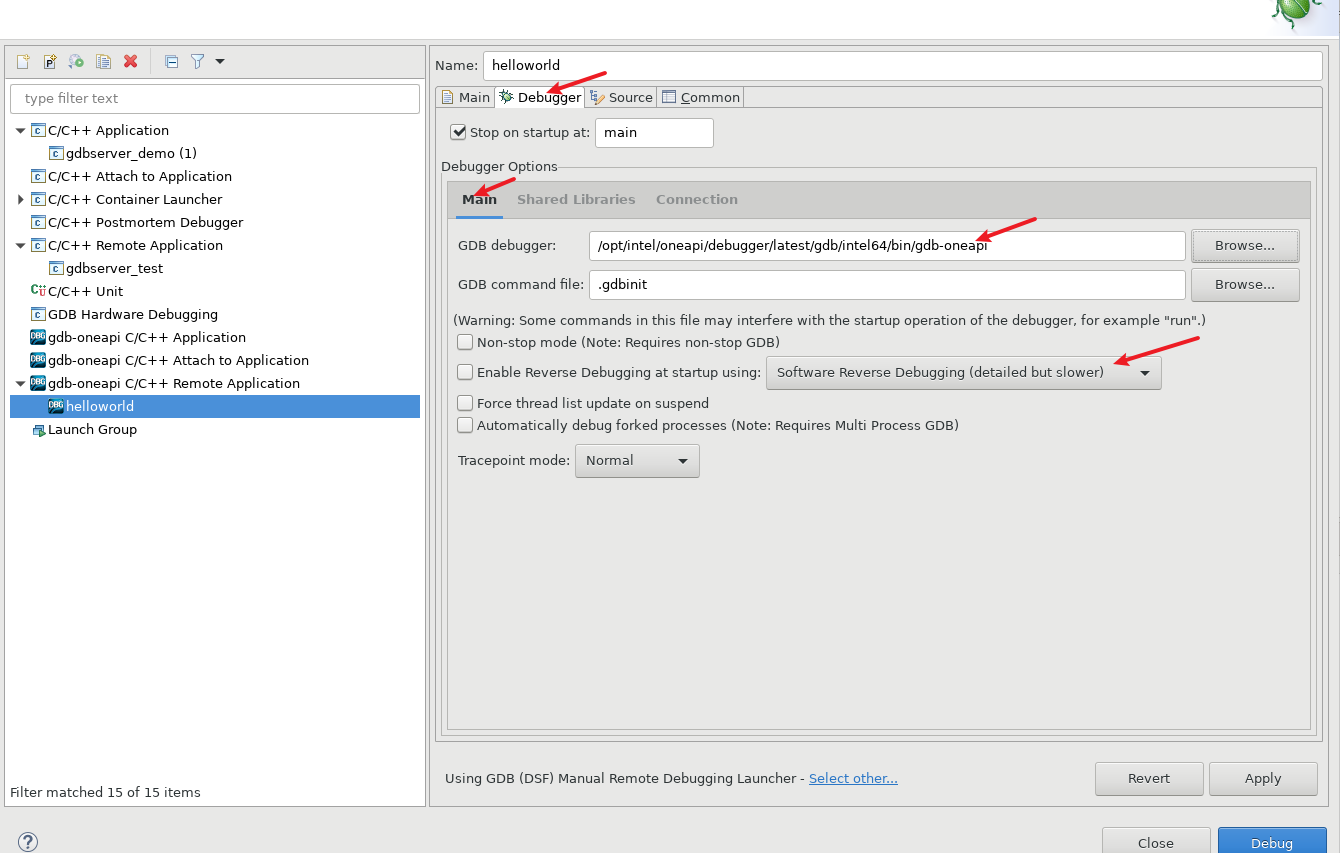 eclipse ide use intel gdb-oneapi debugger error - Intel Community