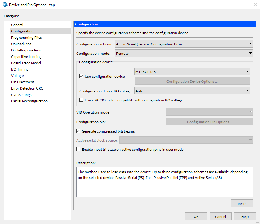 Running RSU Design example in Cyclone 10 LP with ISSI - Intel Community