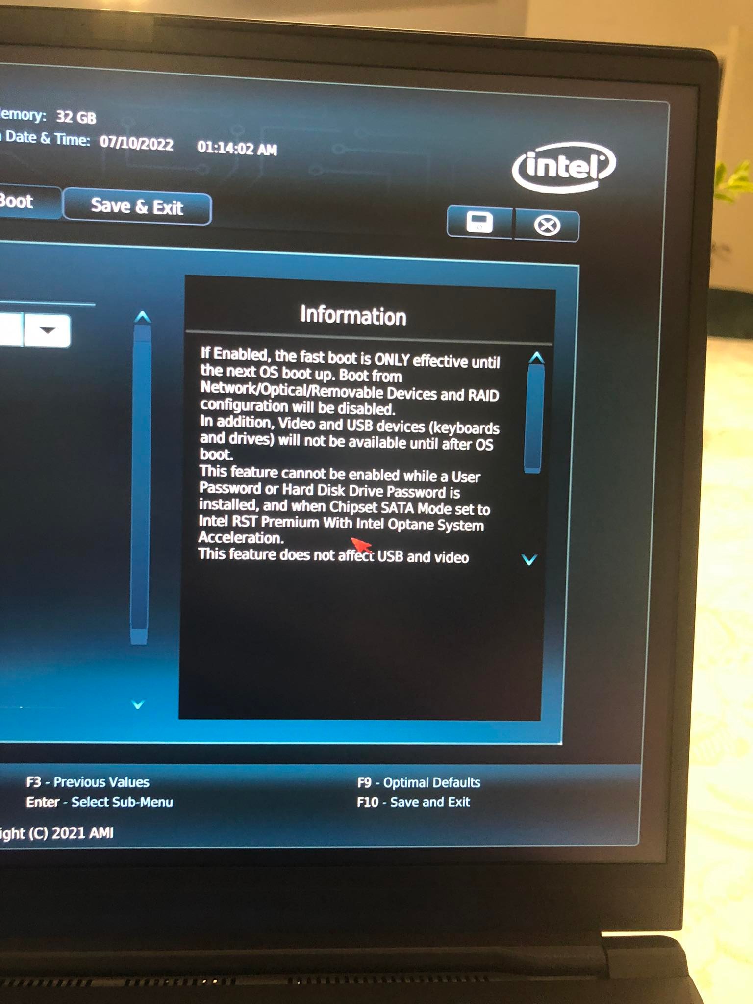 Intel® NUC X15 Laptop Kit - LAPKC71F - bios boot is slow - Intel Community