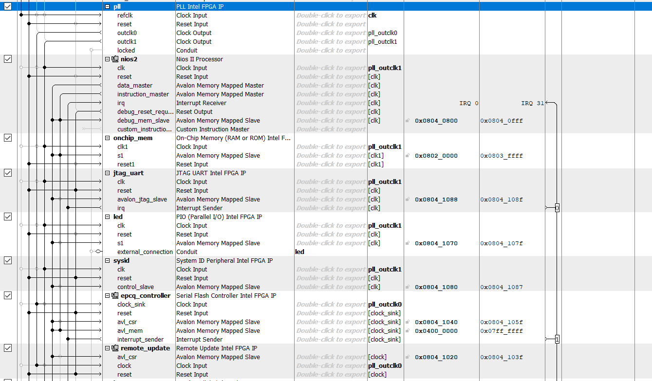 Serial Flash Controller II Intel FPGA IP and Nios II connection - Intel Community