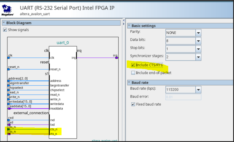 UART IP - waitrequest signal - Intel Community