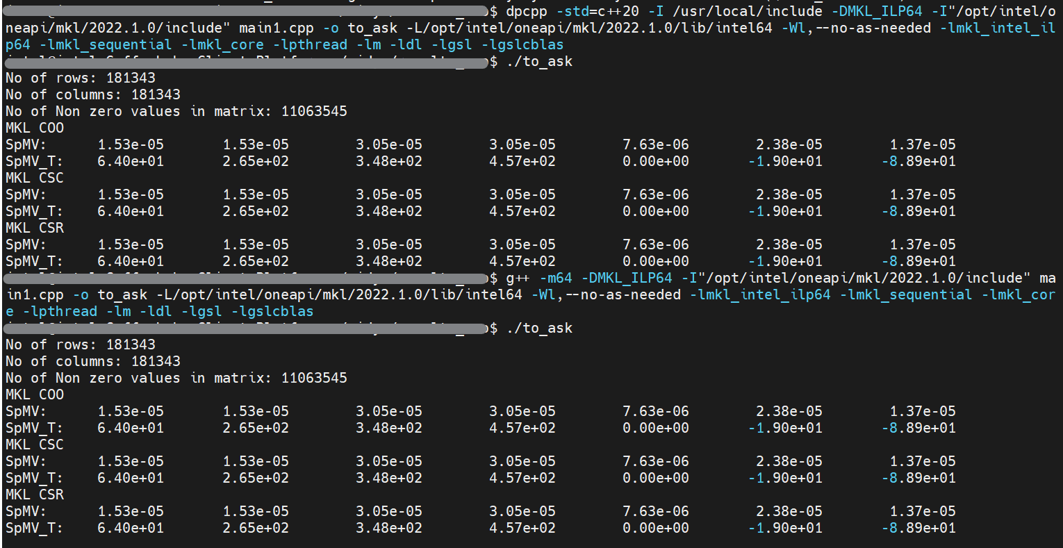 Solved: Results mismatch in SpMV_T with COO/CSC/CSR when single-precision is used. - Intel Community