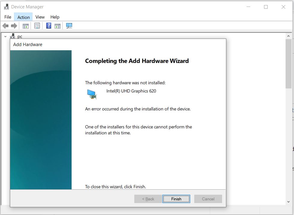 Accidentally removed intel uhd 620 graphics card from Device manager ...