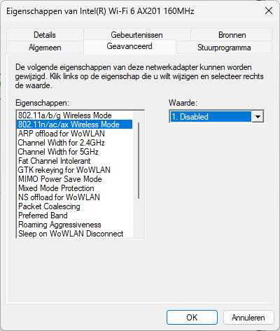 Intel(R) WiFi 6 AX201 160MHz WiFi modules, not connecting HPE-Aruba AP - Intel Community