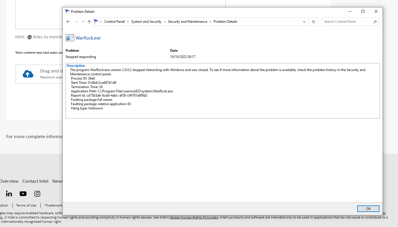 Intel i5-12500 iGPU UHD770 crash game. - Intel Community