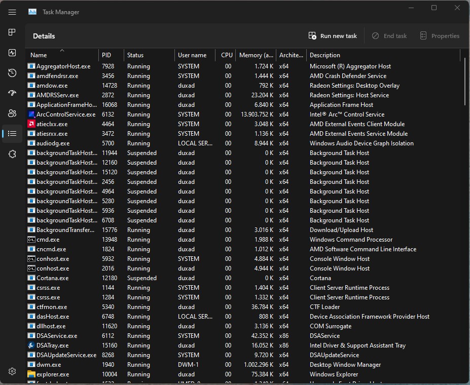 ARC control center took 21 GB memory at windows startup. - Intel Community