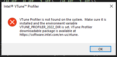 VS2019 Integration: VTune Profiler is not found on the system - Intel Community