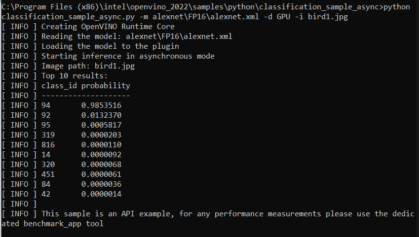 Error in running an OpenVino sample - Intel Community