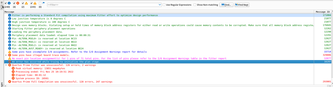 Stratix 10 GX L-Tile Dev Kit Resource compiling Issues - Intel Community