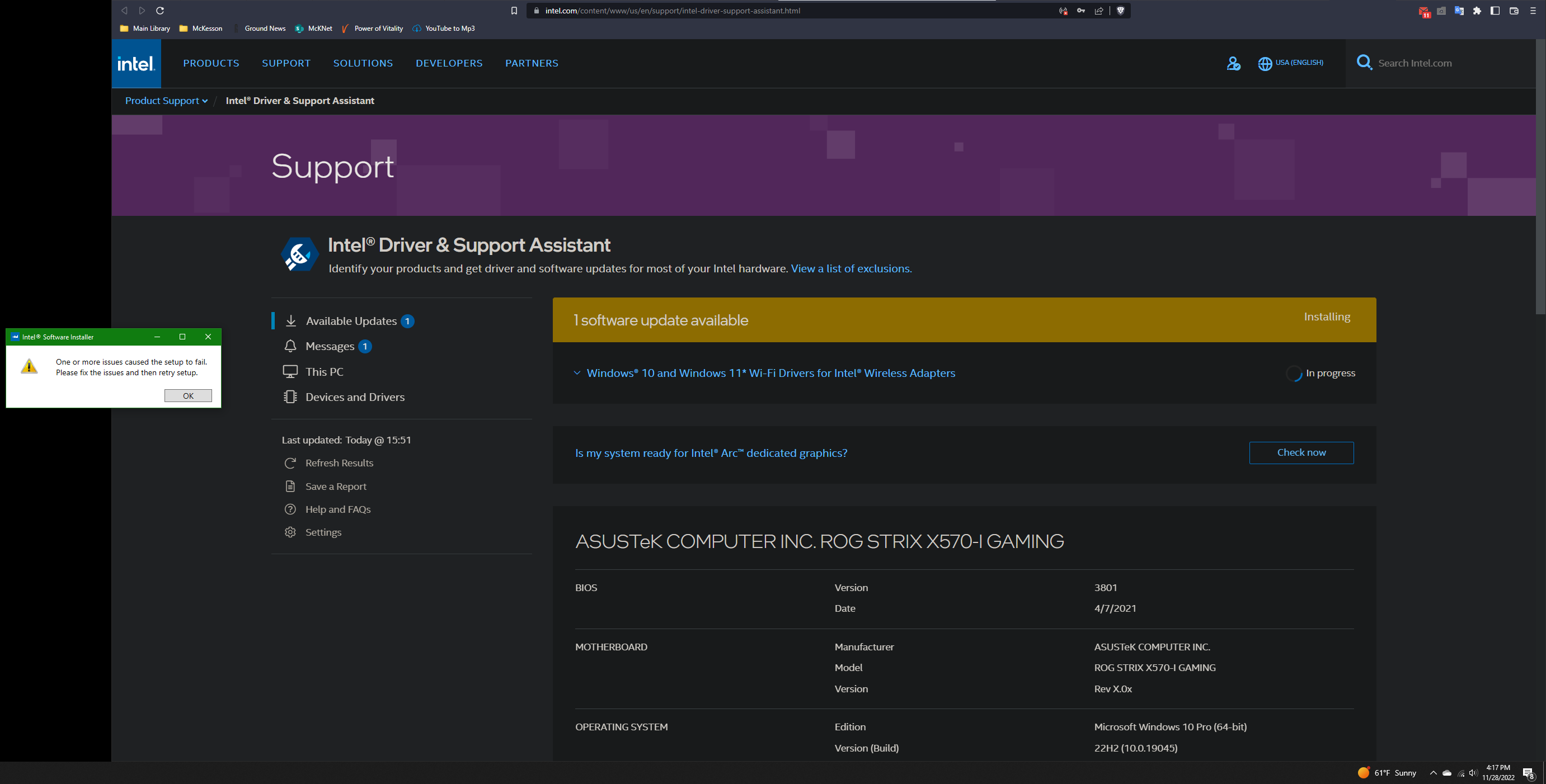 Updated to 22.180.0.4 for Intel Wi-Fi 6 AX200 on Desktop, Lost Wi-Fi ...