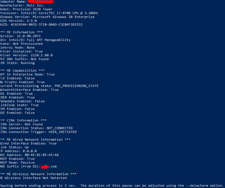 AMT provisioning keeps failing. - Intel Community