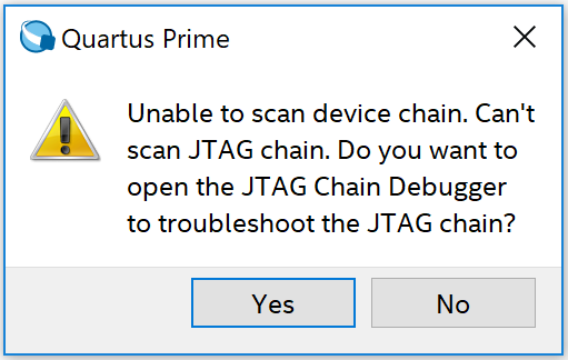 Jtag Problem Unable To Scan Device Chain On Cv Gt Development Kit
