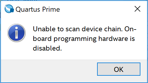 Jtag Problem Unable To Scan Device Chain On Cv Gt Development Kit