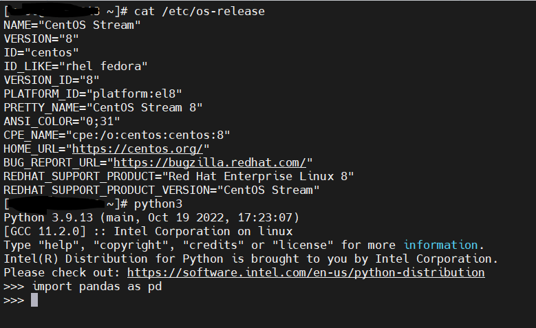 Solved: Intel python 2022.2.1: completion tab segmentation faults - Intel Communities