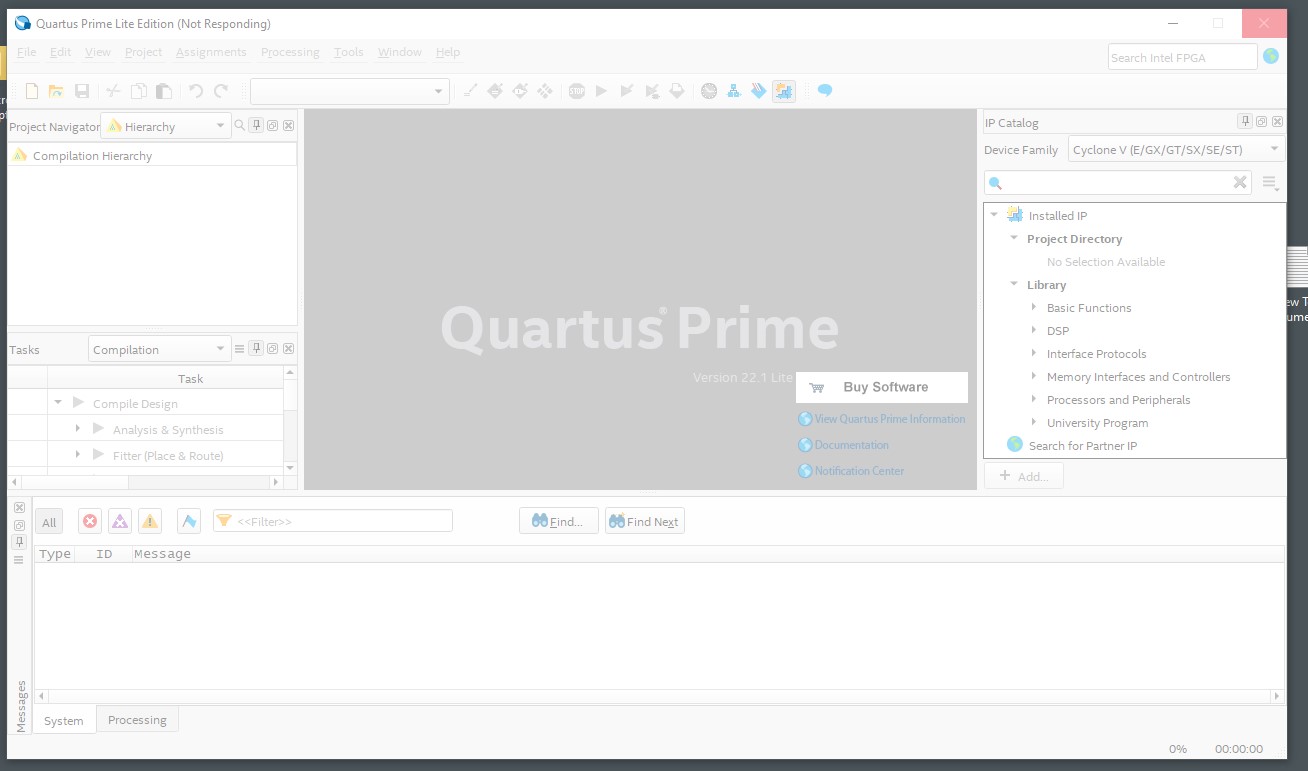 Intel quartus prime lite 21.1 software not able create a new project ...