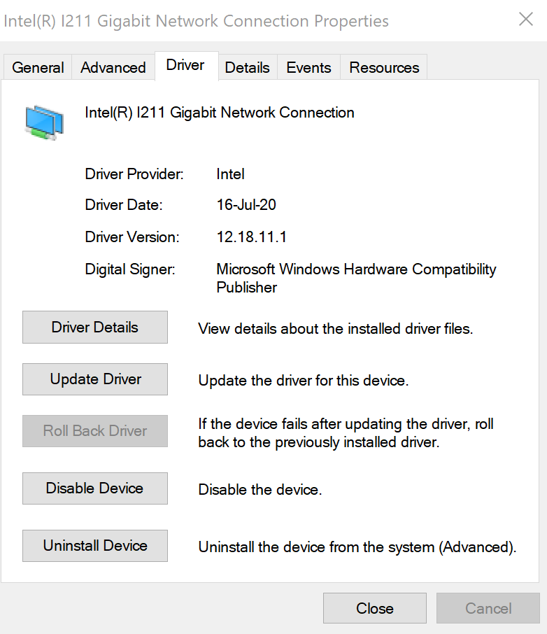 I211 driver version 13.0.14.0 Does not work. Have to roll back driver ...