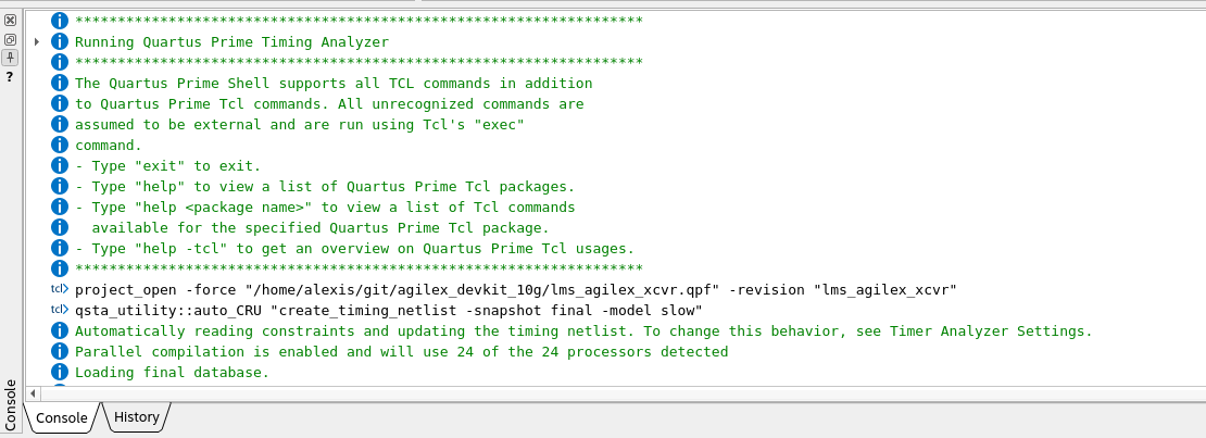 Solved Quartus Pro 22 4 Timing Analyzer Log File Of The Tcl Console How To Search Intel