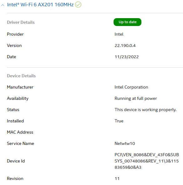 Intel® Wi-Fi 6 AX201 160MHz upload is very slow - Intel Community