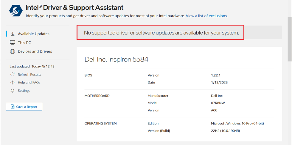 Intel DSA v23.1.9.7 Not Detecting Available Update for UHD Graphics 620 ...
